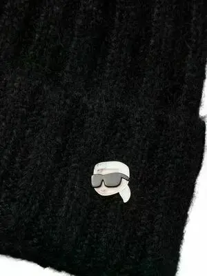 Karl Lagerfeld Ribbed-knit Beanie Hat