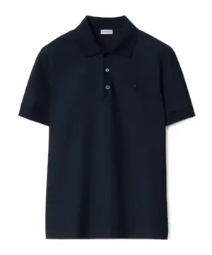 Burberry Evan Cuff Piqué Polo Shirt - Navy