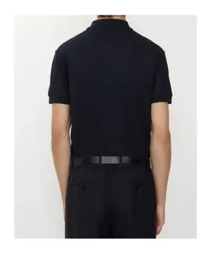 Burberry Evan Cuff Piqué Polo Shirt - Navy