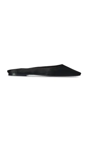 THE ROW June Satin Mules - Black