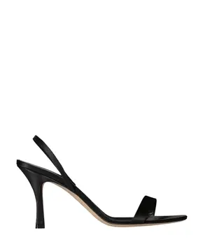 THE ROW Ella Satin Slingback High Heel Sandals - Black