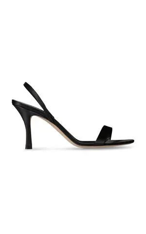 THE ROW Ella Satin Slingback High Heel Sandals - Black