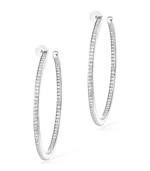 Messika Gatsby Small Diamond Hoop Earrings In White Gold