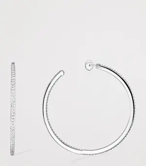 Messika Gatsby Small Diamond Hoop Earrings In White Gold