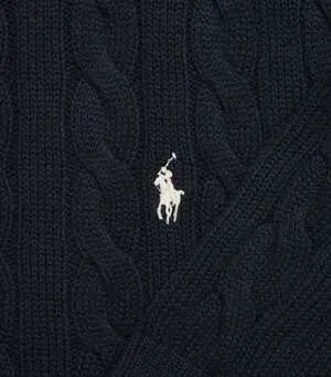 Polo Ralph Lauren Cotton Cable-knit Crewneck Sweater With Polo Pony