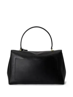 Ralph Lauren Medium Farrah Leather Satchel Bag - Black