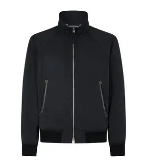TOM FORD Technical Bomber Jacket With Leather Trims