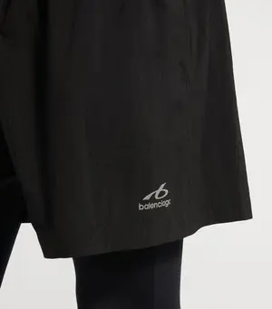 Balenciaga Logo Print Relaxed Fit Swim Shorts