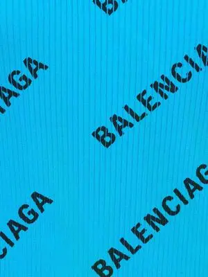Balenciaga Midi Wrap Dress With All-over Logo Print