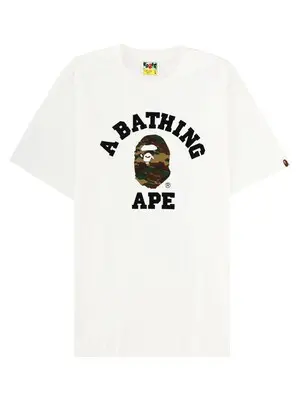 A BATHING APE T-shirt "glitch Woodland - White