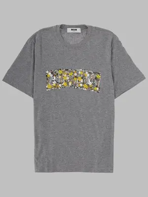 MSGM T-shirt Con Logo Con Paillettes