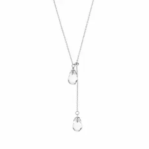 ORMIRO Rain Lariat Necklace - Silver