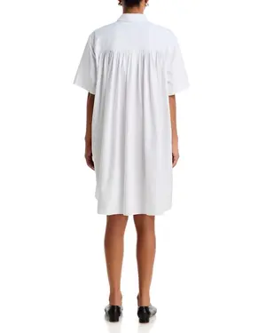 Lafayette 148 New York Pleated Back Shirtdress - White