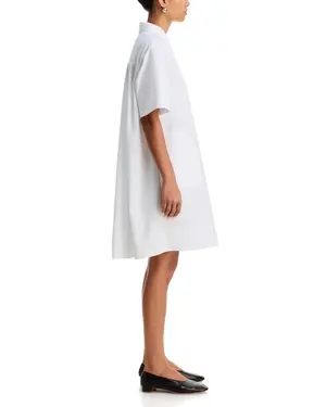 Lafayette 148 New York Pleated Back Shirtdress - White