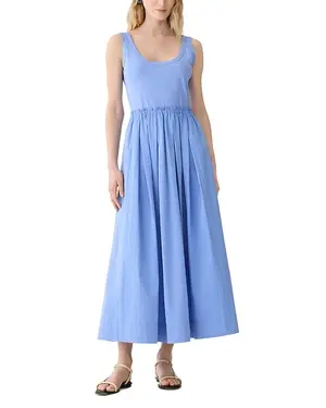 Lafayette 148 New York Pleated Waist Maxi Dress - Blue Hydrangea