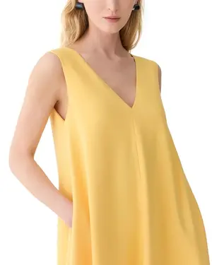 Lafayette 148 New York Sleeveless V-neck Maxi Dress