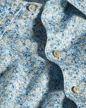 David Donahue Floral Linen Shirt