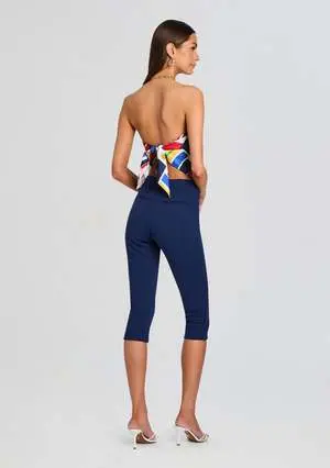SEROYA Satin Printed Bandeau Top