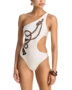 YUKIO One Shoulder One Piece Swimsuit Ropes