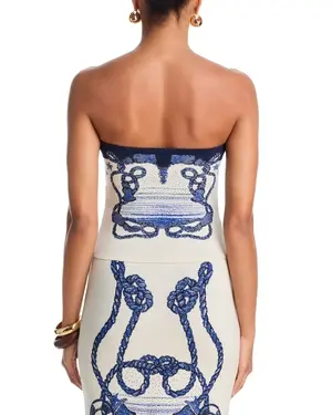 YUKIO Jacquard Knit Strapless Top