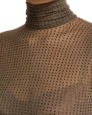 AREA Crystal Embellished Mini Dress