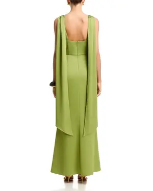 Aidan Mattox Crepe Back Satin Gown