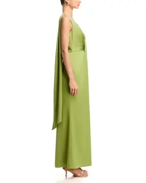 Aidan Mattox Crepe Back Satin Gown