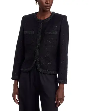 Fabiana Filippi Knit Trim Sequin Blazer