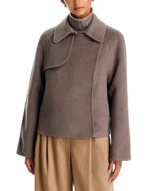 Fabiana Filippi Wool & Cashmere Double Trench Effect Short Top Coat