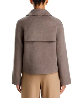 Fabiana Filippi Wool & Cashmere Double Trench Effect Short Top Coat