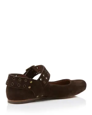 Free People Maggie Mary Jane Flats - Chocolate