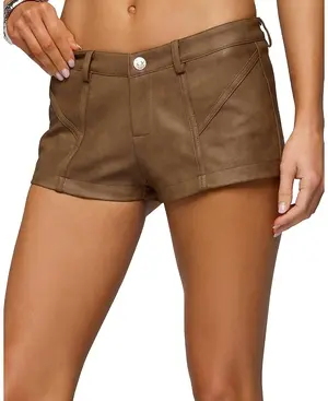 EDIKTED Idara Micro Shorts - Brown