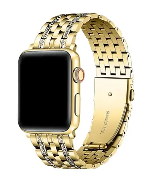 POSH TECH Remy Rhinestone Stainless Steel Link Band - Gold