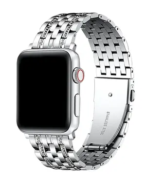 POSH TECH Remy Rhinestone Stainless Steel Link Band - Silver