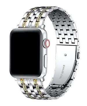 POSH TECH Remy Rhinestone Stainless Steel Link Band - Silver/gold