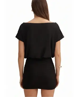 EVER NEW Kiara Tipped Draped Jersey Mini Dress