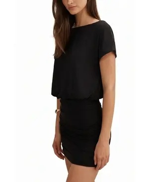 EVER NEW Kiara Tipped Draped Jersey Mini Dress