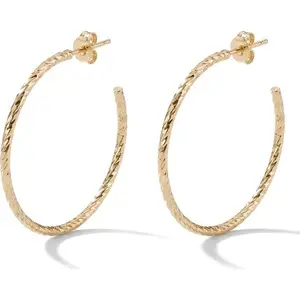 Argento Vivo Diamond Cut Hoop Earrings