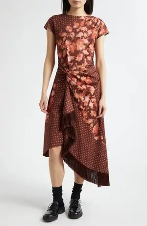 3.1 Phillip Lim Desert Flower Mixed Print Cotton Dress - Rust Multi