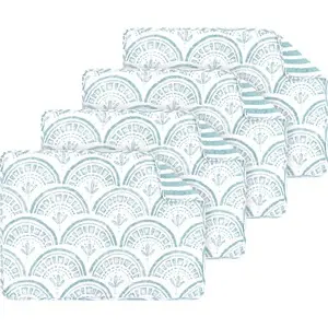 Carol & Frank Halsey Set Of 4 Placemats13" X 19 - Blue