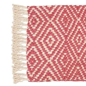 Carol & Frank Fringed Diamond Hibiscus Jute Rug