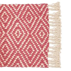 Carol & Frank Fringed Diamond Hibiscus Jute Rug