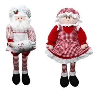 TRANSPAC Psanta And Mrs Claus Figurines Set For Christmas Decor - Multicolored