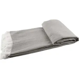 ELISABETH YORK Declan Ash 80" X 96" Throw Bed Blanket - Grey