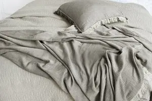 ELISABETH YORK Declan Ash 80" X 96" Throw Bed Blanket