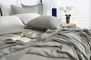 ELISABETH YORK Declan Ash 80" X 96" Throw Bed Blanket