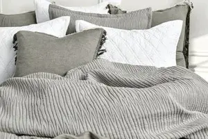 ELISABETH YORK Declan Ash 80" X 96" Throw Bed Blanket