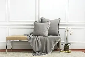 ELISABETH YORK Declan Ash 80" X 96" Throw Bed Blanket