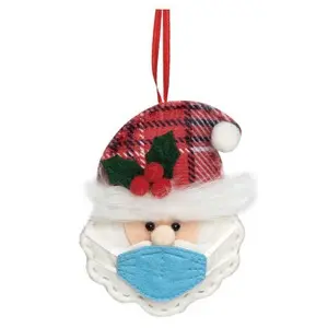TRANSPAC Polyester Christmas Masked Ornament - Multicolored