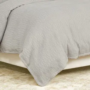 ELISABETH YORK Simone Ash 100% Cotton Queen Bed Duvet Cover